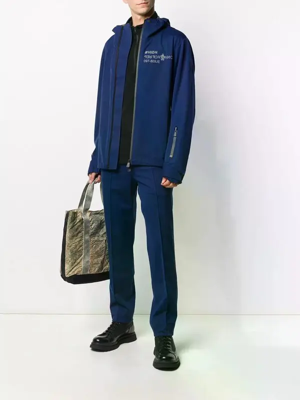 Moncler Logo Print Zip-up Jacket