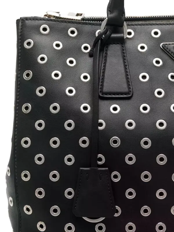 Prada Eyelet Embellished Tote