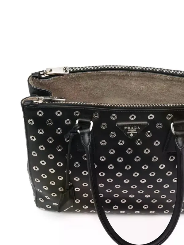 Prada Eyelet Embellished Tote