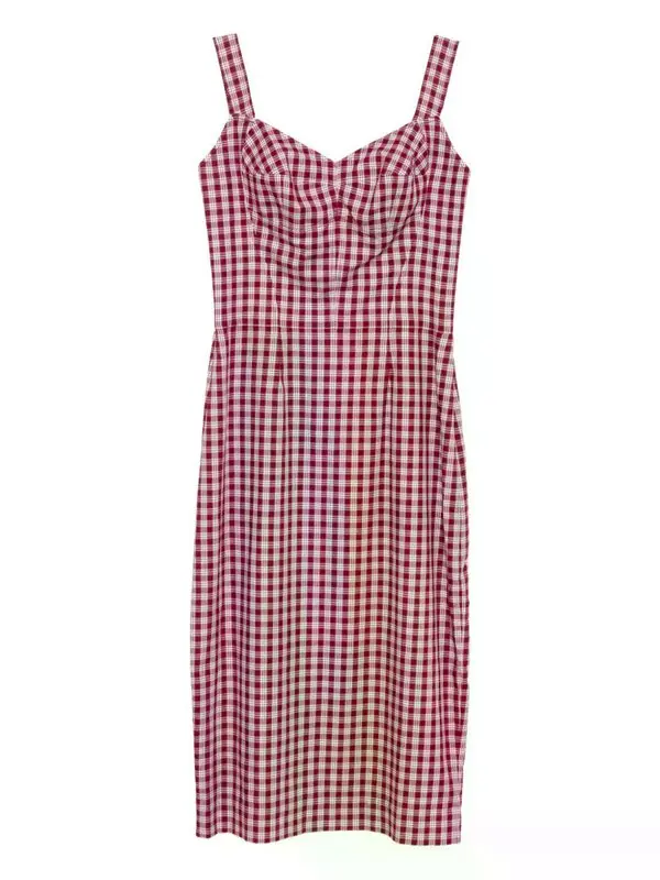 BLAKLACE Straps Checked Dress - Red