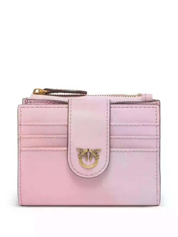 Pinko Logo-detail Leather Card Holder - Pink