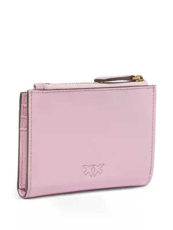 Pinko Logo-detail Leather Card Holder - Pink