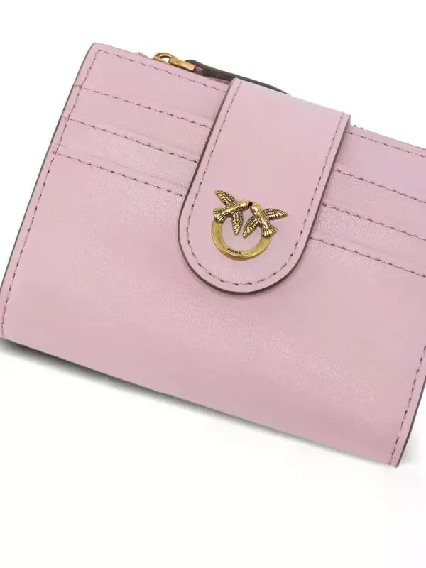 Pinko Logo-detail Leather Card Holder - Pink