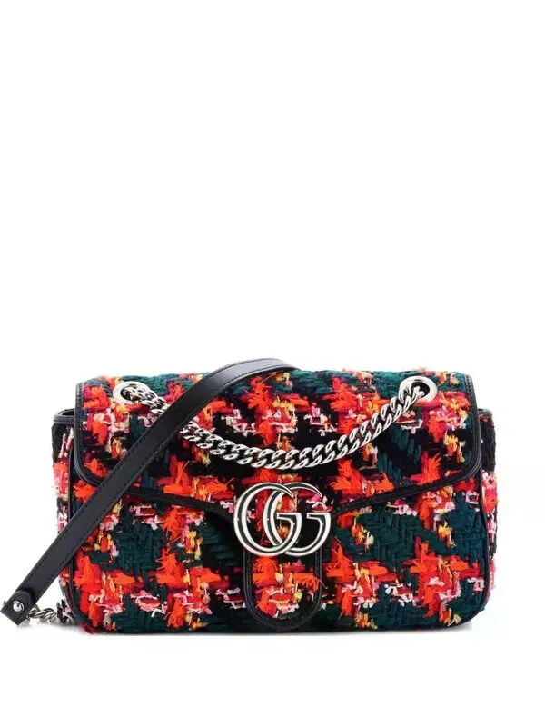 Gucci Gg Marmont Flap Tweed Small Shoulder Bag