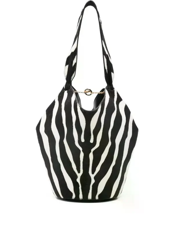 Khaite Mini Zebra-print Tote Bag - Black