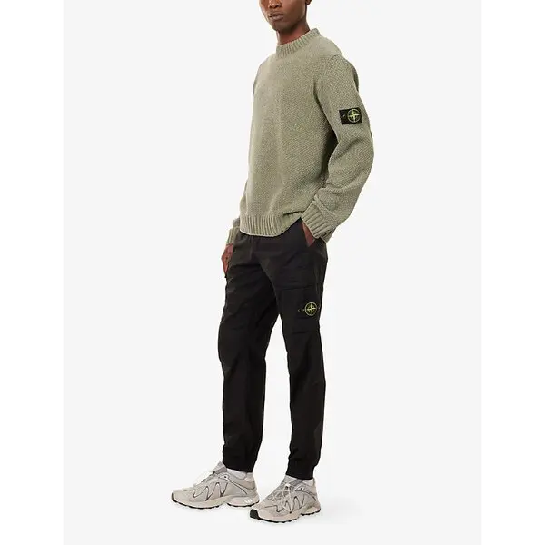 Stone Island Cotton Cargo Trousers - Black