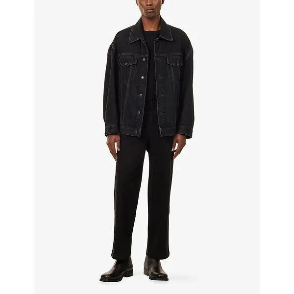 FRAME Straight-leg Mid-rise Cotton Chino Trousers - Black