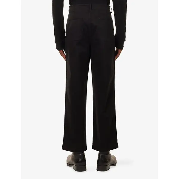 FRAME Straight-leg Mid-rise Cotton Chino Trousers - Black