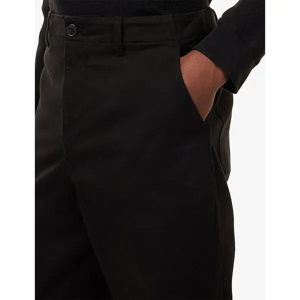 FRAME Straight-leg Mid-rise Cotton Chino Trousers - Black