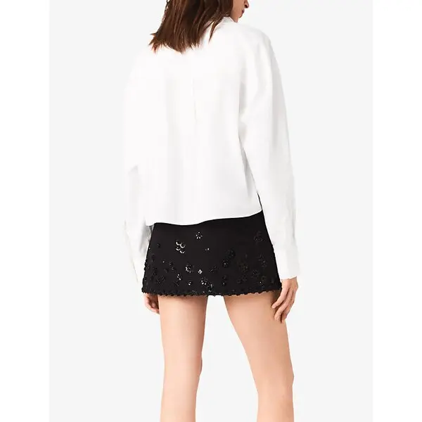Maje Sequin-embellished Stretch-woven Skort