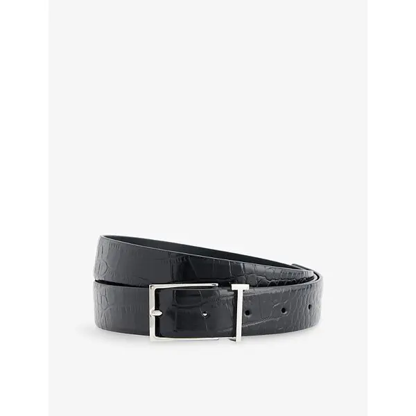 TOM FORD Croc-effect Leather Belt - Black
