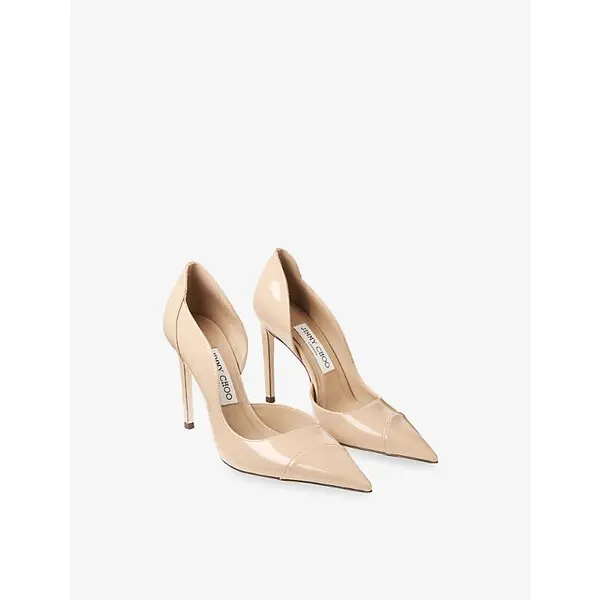JIMMY CHOO Brigitte 100 Patent Leather Heeled Courts