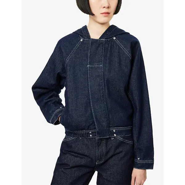 PEACHY DEN Joan Hooded Denim Jacket