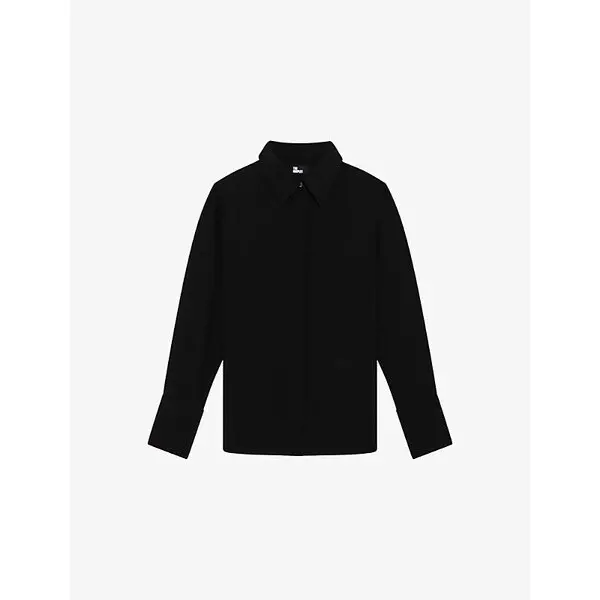 The Kooples Straight-cut Long-sleeve Satin Shirt