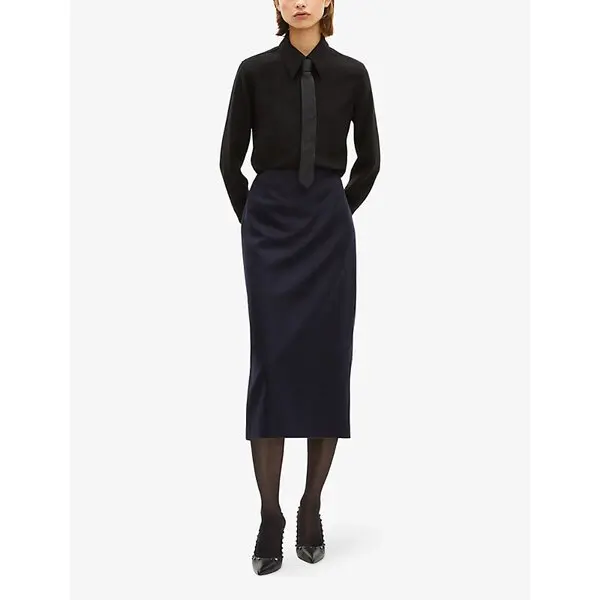 The Kooples Straight-cut Long-sleeve Satin Shirt