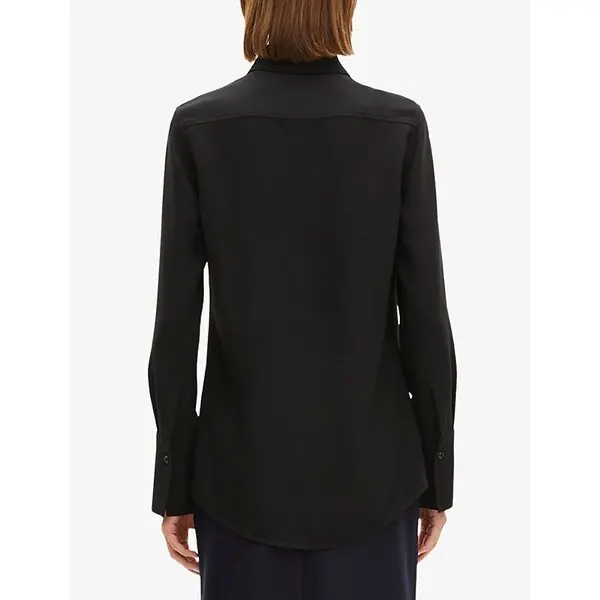 The Kooples Straight-cut Long-sleeve Satin Shirt
