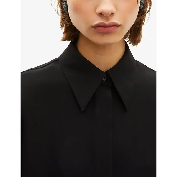 The Kooples Straight-cut Long-sleeve Satin Shirt