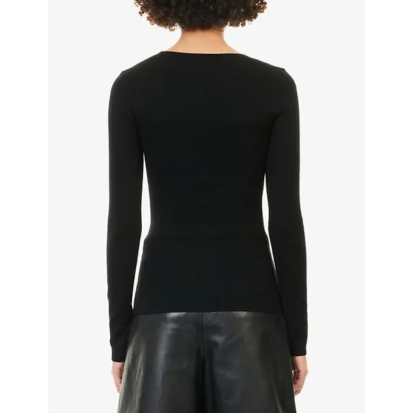 TOTEME Ribbed Scoop-neck Stretch-wool Blend Top