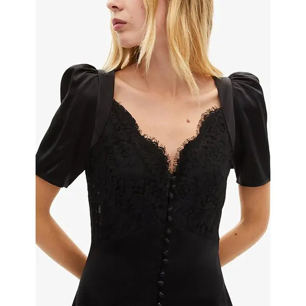 chinese dress ladies THE KOOPLES | LACE-EMBROIDERED MINI DRESS main image 1