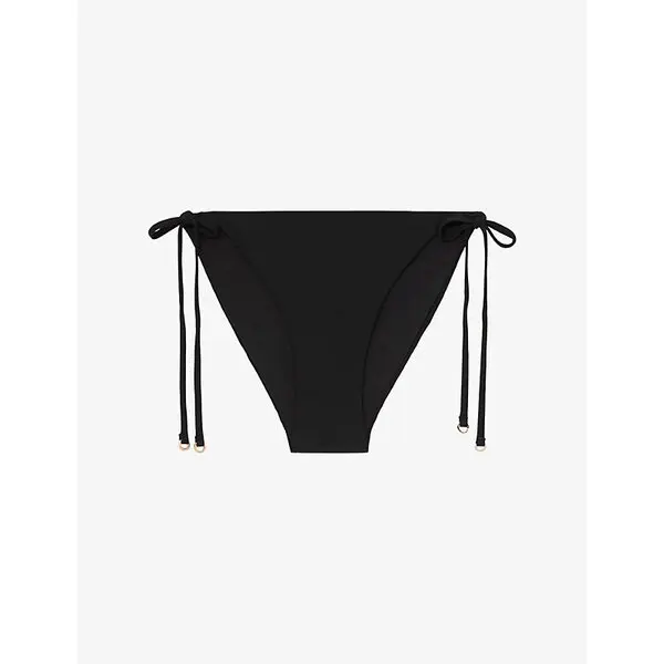 REISS Riah Side-tie Bikini Bottoms - Black