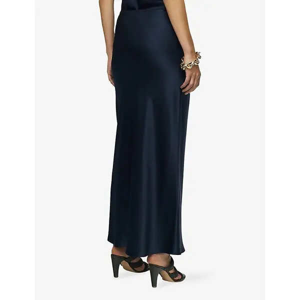 JOSEPH Isaak Silk-satin Maxi Skirt - Indigo