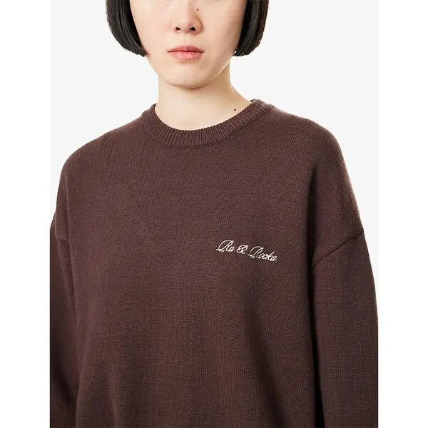 RU & ROCKA Logo-embroidered Knitted Jumper