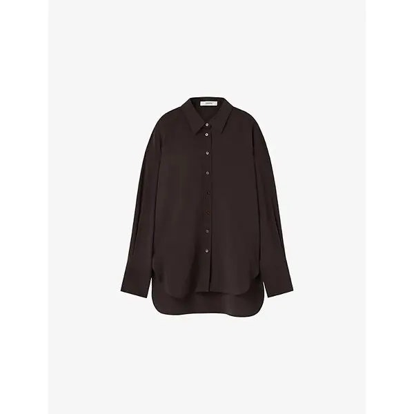 JOSEPH Crepe De Chine Silk Blouse - Cocoa