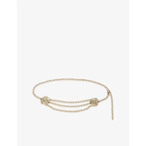The Kooples Triple-chain Metal Belt - Black Gold
