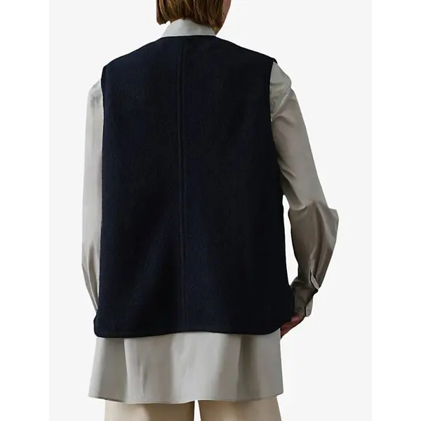 Soeur Round-neck Sleeveless Wool Jacket
