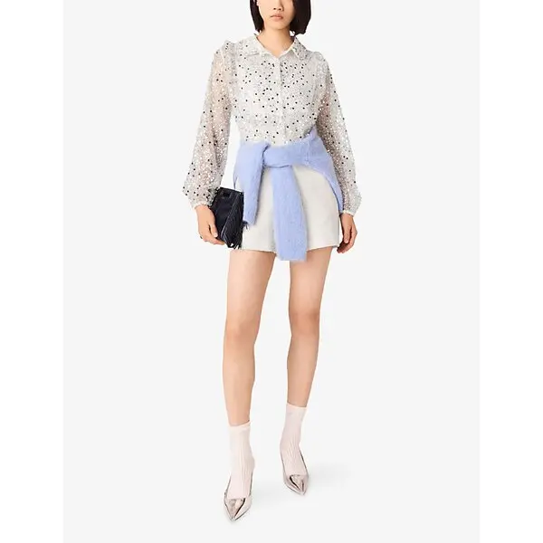 Maje Sequin-embellished Woven Playsuit - Ecru
