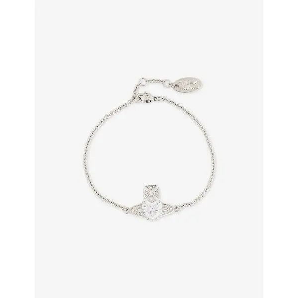 VIVIENNE WESTWOOD Ariella Brass And Cubic Zirconia Bracelet - Platinum/white/crystal