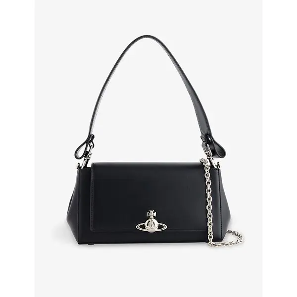VIVIENNE WESTWOOD Hazel Medium Leather Shoulder Bag - Black