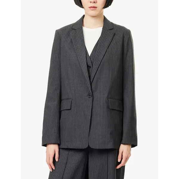 Rag & Bone Jennifer Striped Stretch-wool Blend Blazer