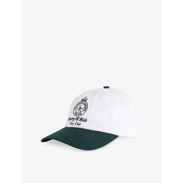 SPORTY & RICH Cotton Baseball Cap - White Forest