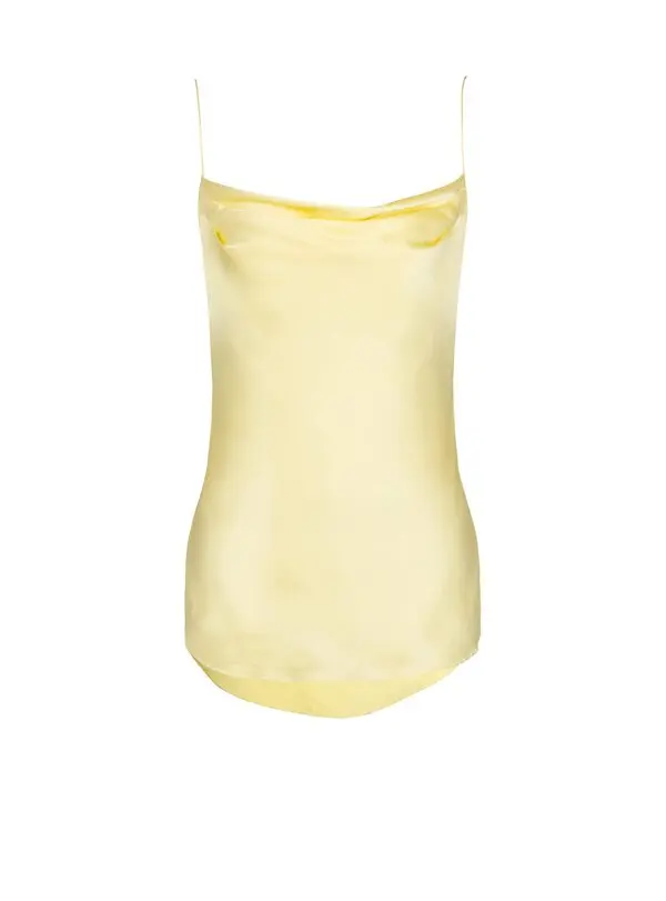 Balmain Silk Satin Top - Yellow