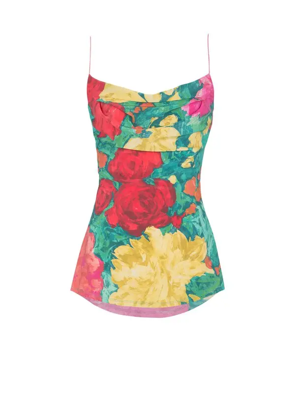 Balmain Printed Crepe De Chine Top - Multicolor
