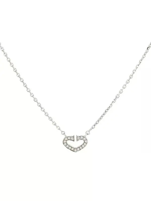 CARTIER 2010's Diamond Heart Necklace - Silver
