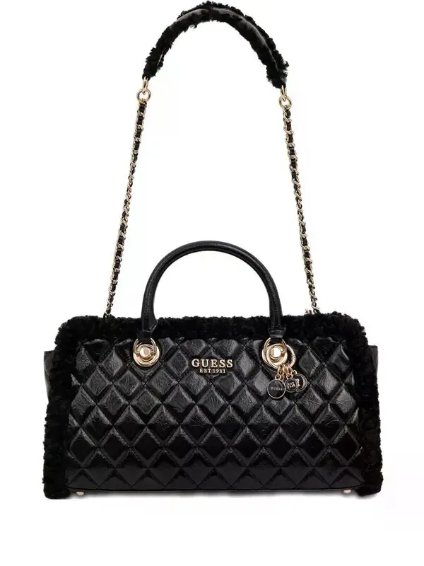 Guess Quilted-pattern Tote Bag - Black