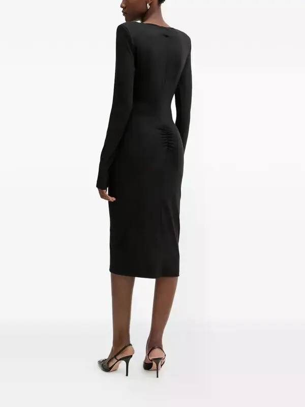 Pinko Long-sleeve Zip Midi Dress