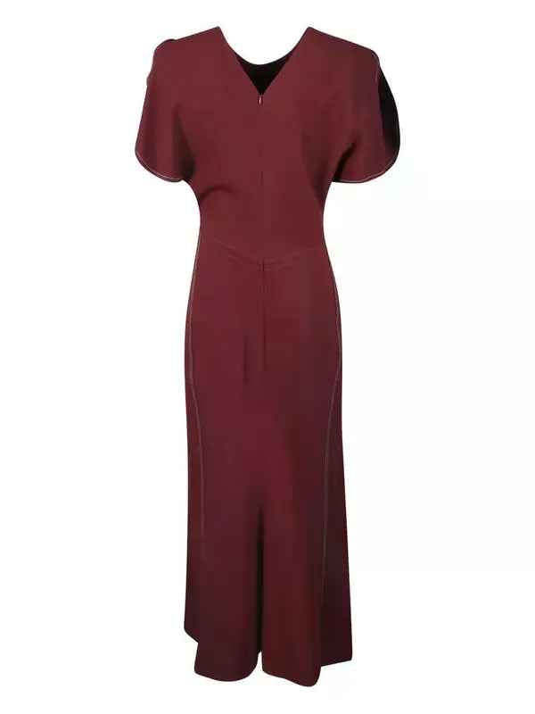 Victoria Beckham Gathered-detail Midi Dress - Red