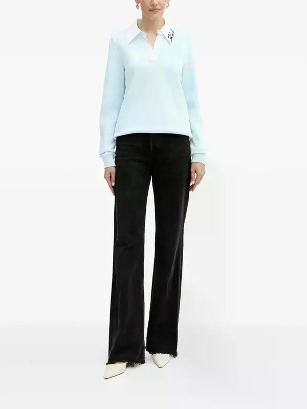 Karl Lagerfeld Embroidered-logo Collar Polo Shirt