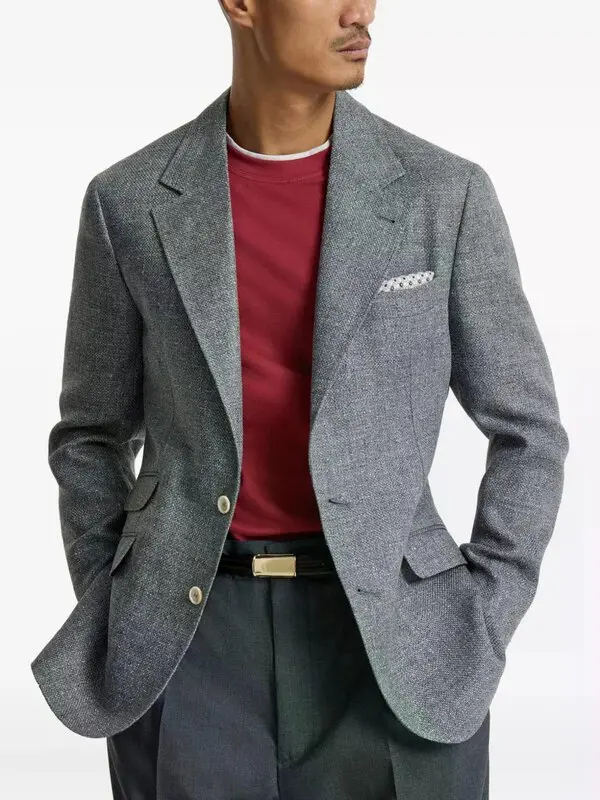 Brunello Cucinelli Single-breasted Blazer - Grey