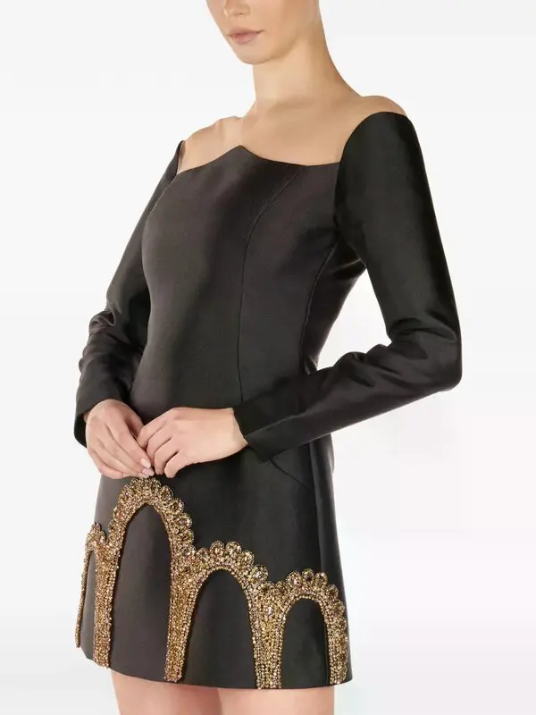 ARAFTU Embellished Off-shoulder Mini Dress