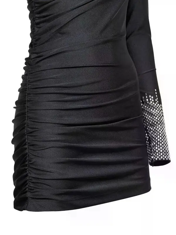 ALINA Rhinestone One-shoulder Dress