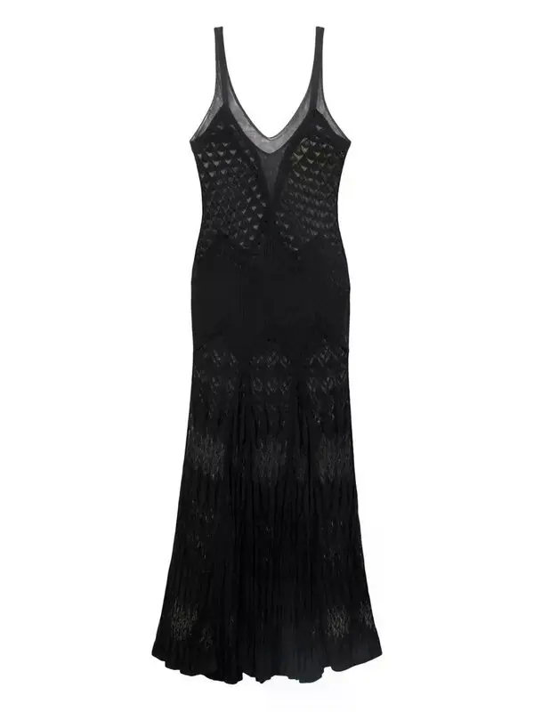 Blumarine Patterned V-neck Maxi Dress