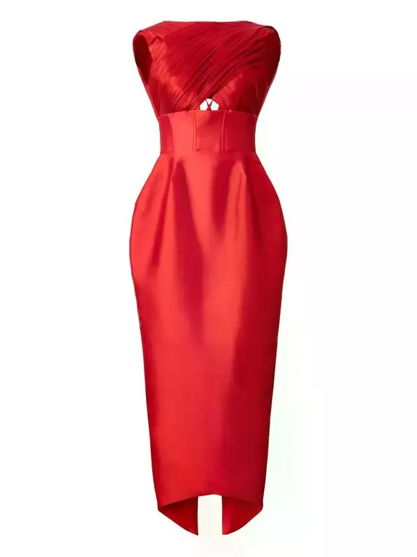 ARAFTU Cut-out Pleated Midi Dress
