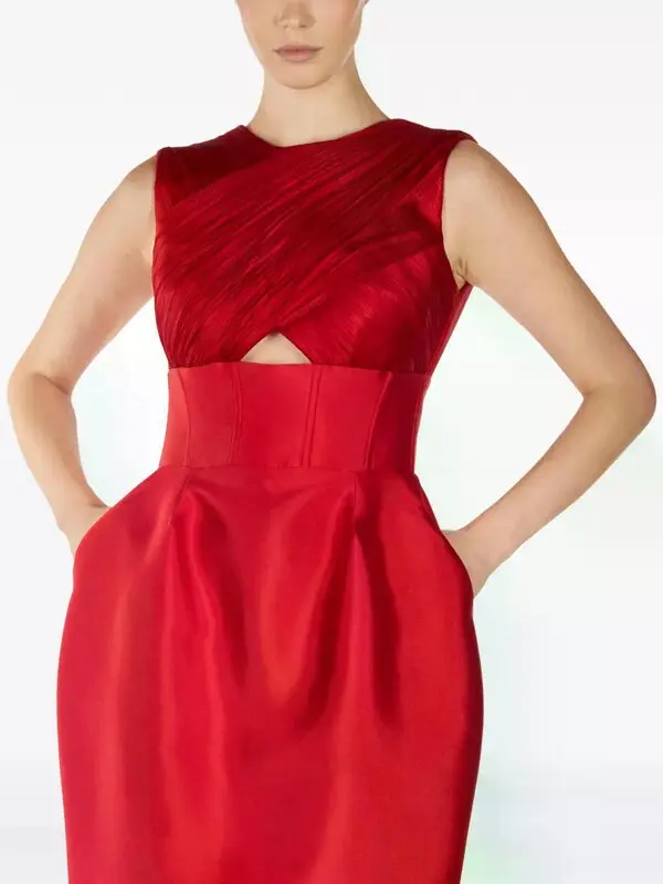 ARAFTU Cut-out Pleated Midi Dress