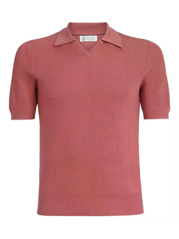 Brunello Cucinelli Ribbed T-shirt - Red