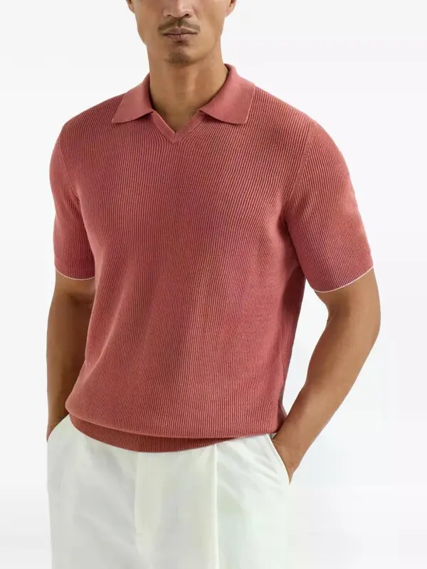 Brunello Cucinelli Ribbed T-shirt - Red