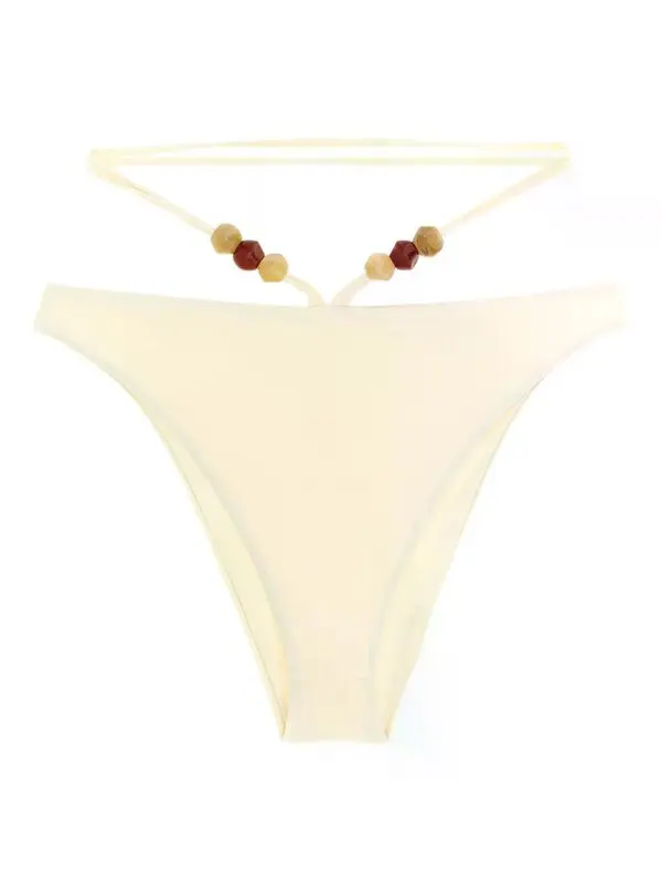 Magda Butrym Beaded-detail Bikini Bottom - Neutrals